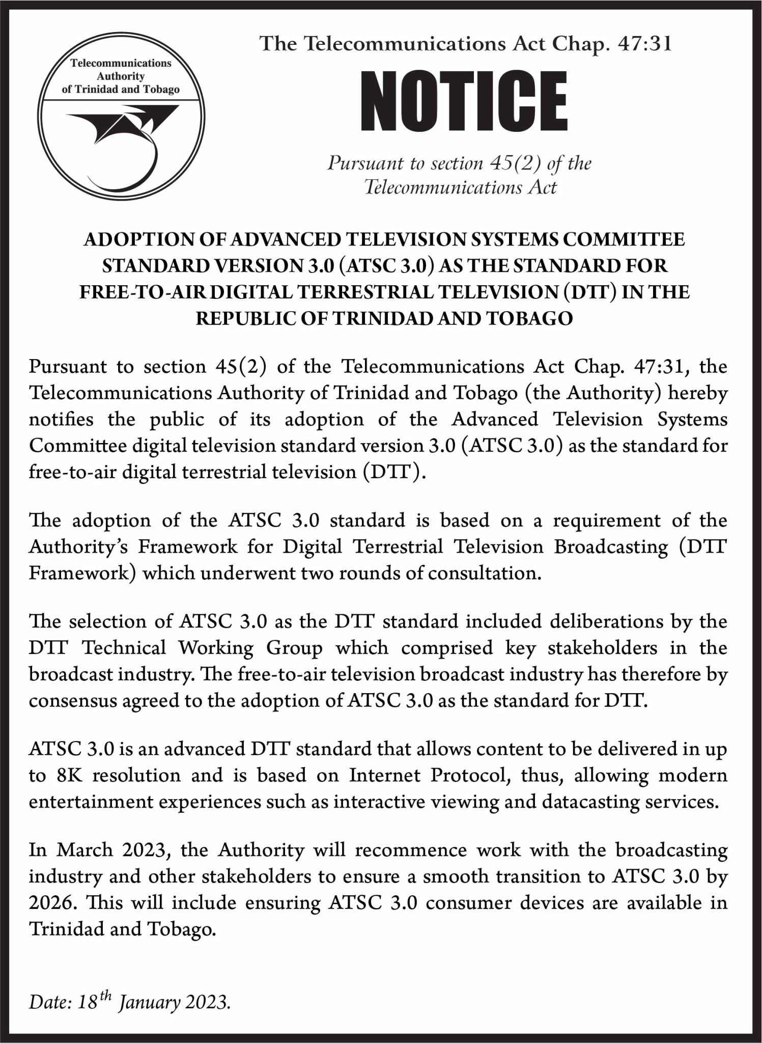 Digital Terrestrial Television (DTT) - TATT